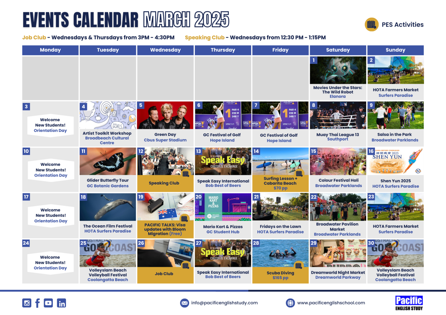 Events and Student Activities at Pacific English Study